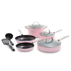 Blue Diamond Pink 10-Piece Cookware Set | The Cookware Company (USA), LLC