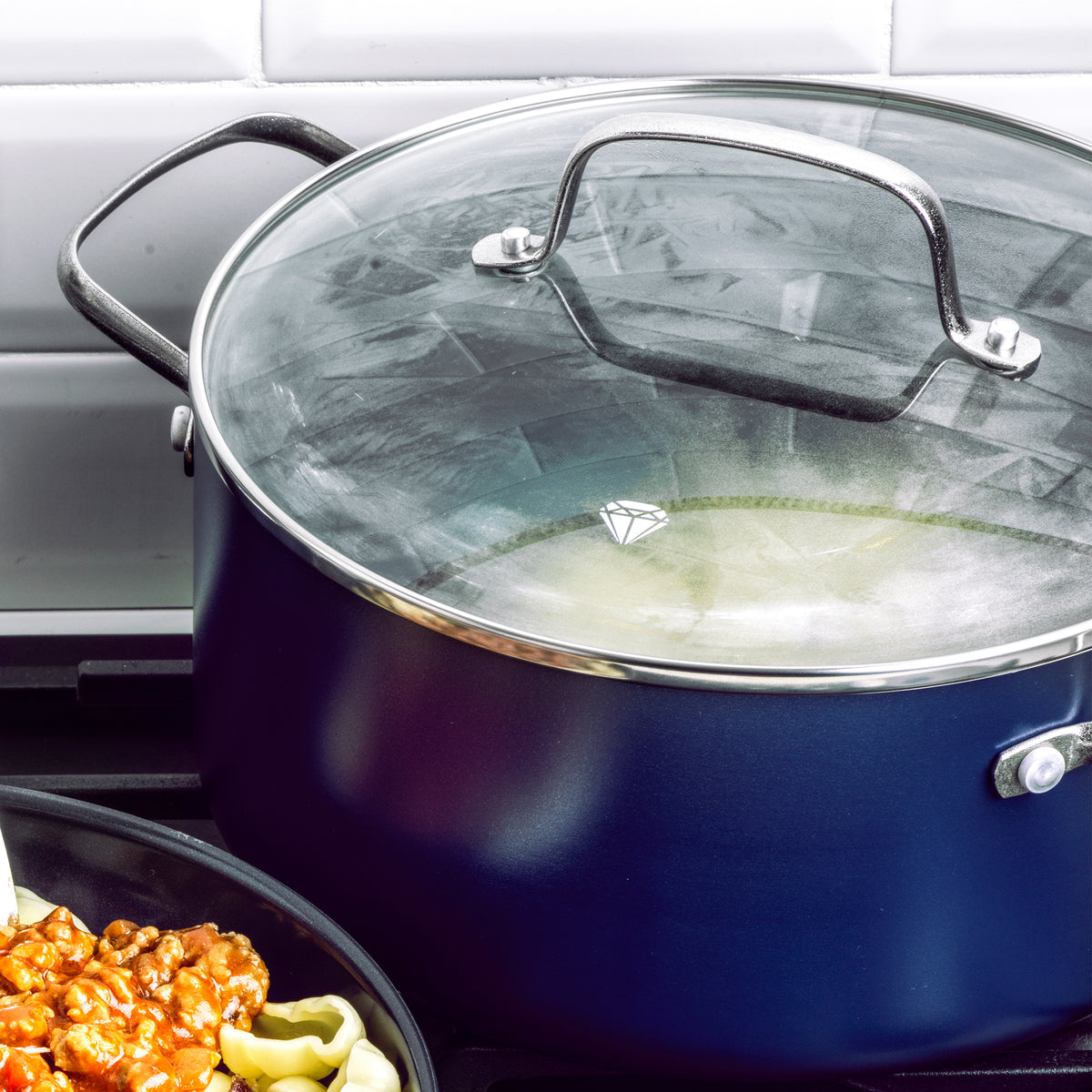 Glass Lids | Blue Diamond