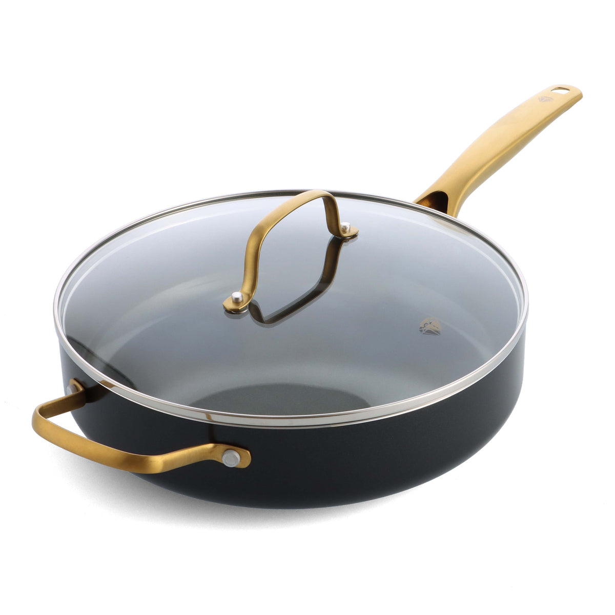 Blue Diamond Gold 11" Sauté Pan with Lid and Helper Handle | The ...